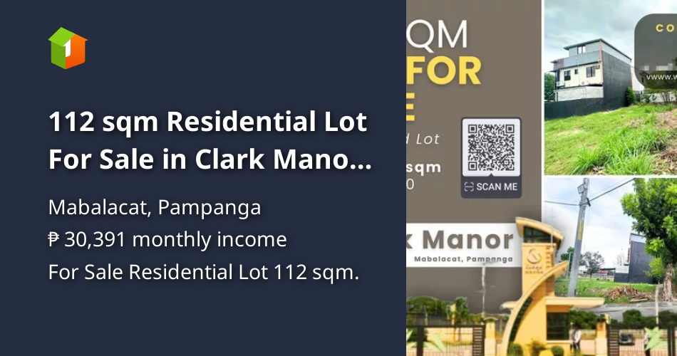 112 sqm Residential Lot For Sale in Clark Manor, Pampanga [Lots 🚜 ...