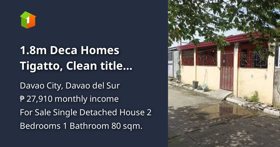 1.8m Deca Homes Tigatto, Clean title House and lot Davao city [Houses ...