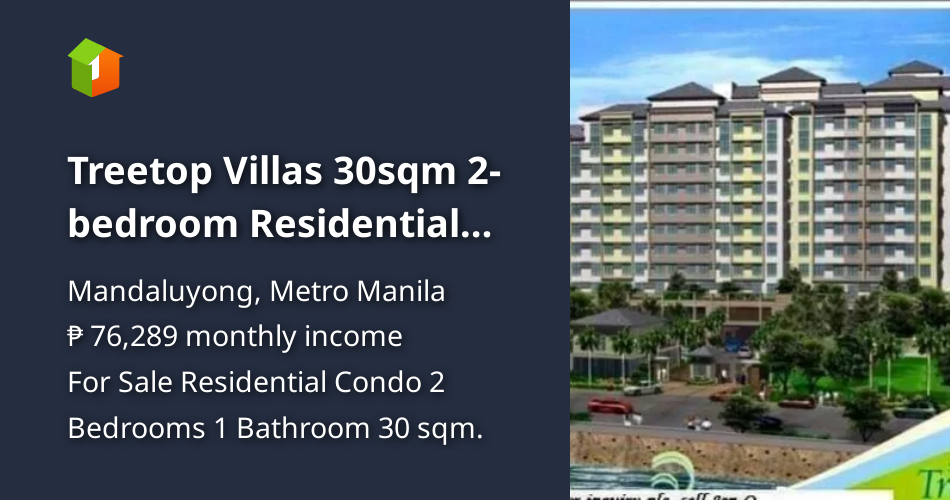 Treetop Villas 30sqm 2-bedroom Residential Condo For Sale - Suntrust ...