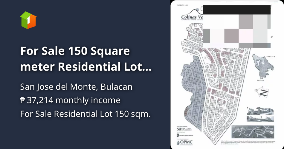 For Sale 150 Square meter Residential Lot only in Colinas Verdes ...