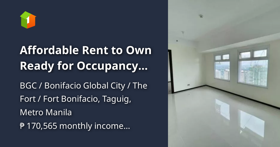 Affordable Rent to Own Ready for Occupancy Move in in 30 days in BGC Taguig By RLC [Condos 🏙️ ...