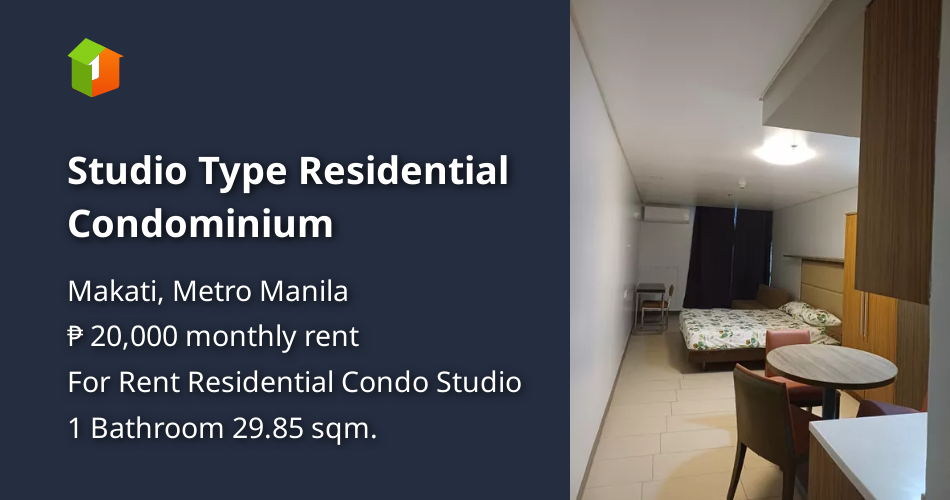 Studio Type Residential Condominium [Condos 🏙️] (November 2025) in ...