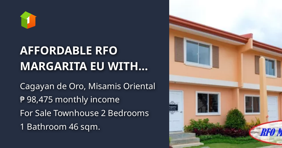 AFFORDABLE RFO MARGARITA EU WITH BUYER'S REWARD AND GIFT CERT. [Houses ...