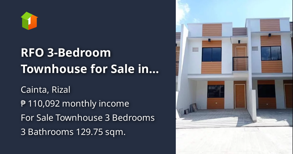 RFO 3-Bedroom Townhouse for Sale in Suburban Hts. Cainta, Rizal [Houses ...