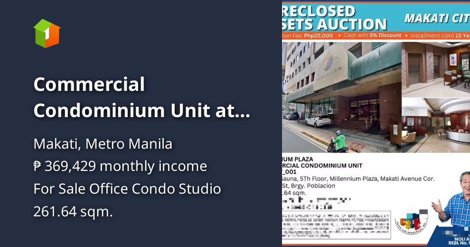 Commercial Condominium Unit at Millenium Plaza Makati City [Condos 🏙️ ...