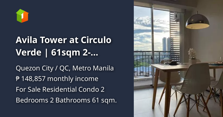Avila Tower at Circulo Verde | 61sqm 2-bedroom Condo For Sale in Quezon ...