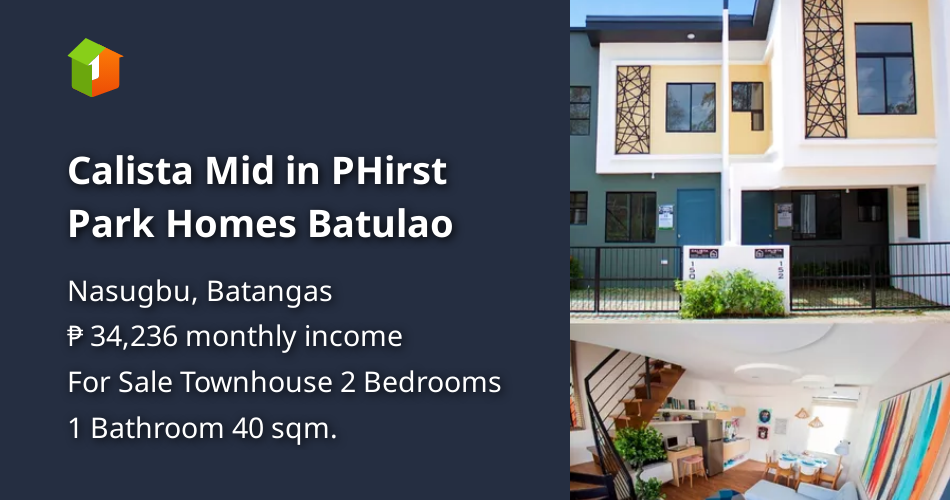Calista Mid in PHirst Park Homes Batulao [Houses and Lots 🏘️] (June ...