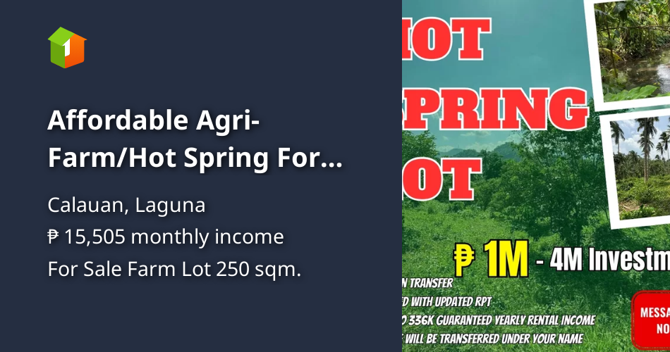 Affordable Agri-Farm/Hot Spring For Sale in Calauan Laguna- with ...