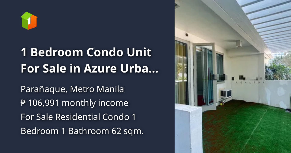 1 Bedroom Condo Unit For Sale in Azure Urban Resort Residences in ...