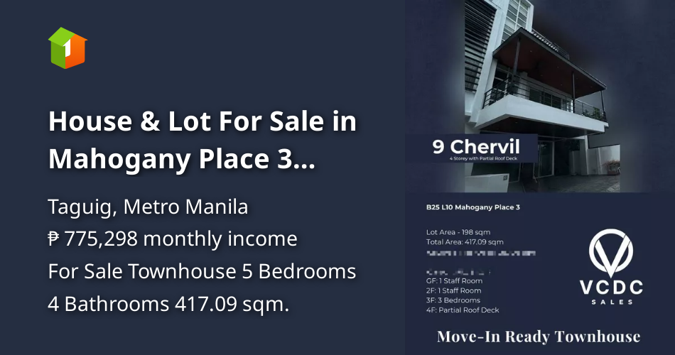 House & Lot For Sale in Mahogany Place 3 Acacia Estates Taguig near BGC ...