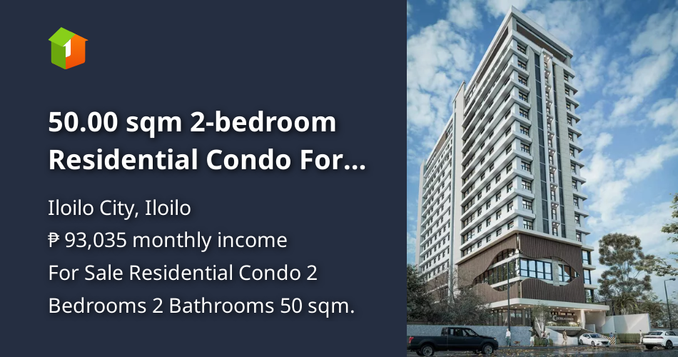 50.00 sqm 2-bedroom Residential Condo For Sale in Iloilo City [Condos 🏙 ...