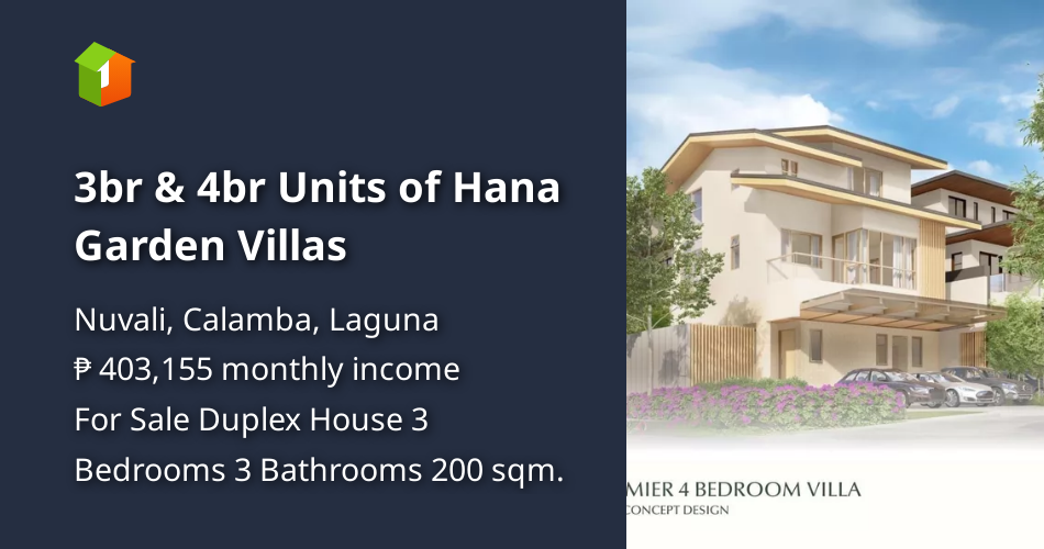 3br & 4br Units of Hana Garden Villas [Houses and Lots 🏘️] (September 2024) in Nuvali, Calamba ...