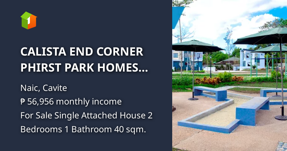 CALISTA END CORNER PHIRST PARK HOMES FOR SALE IN NAIC CAVITE [Houses ...