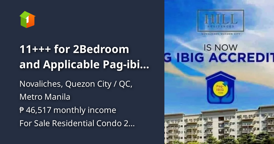 11+++ for 2Bedroom and Applicable Pag-ibig Loan [Condos 🏙️] (February ...