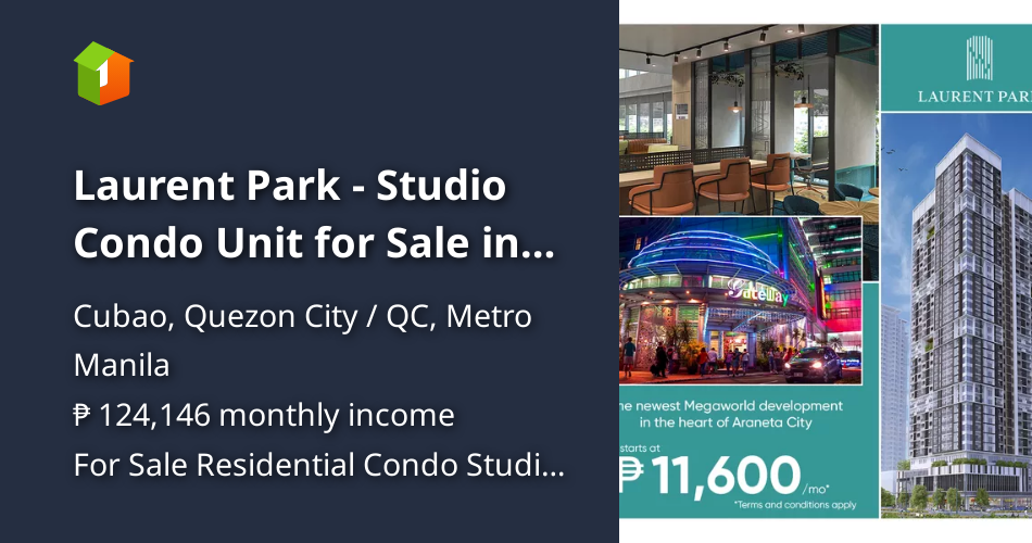 Laurent Park - Studio Condo Unit for Sale in Manhattan Gardens - Cubao ...
