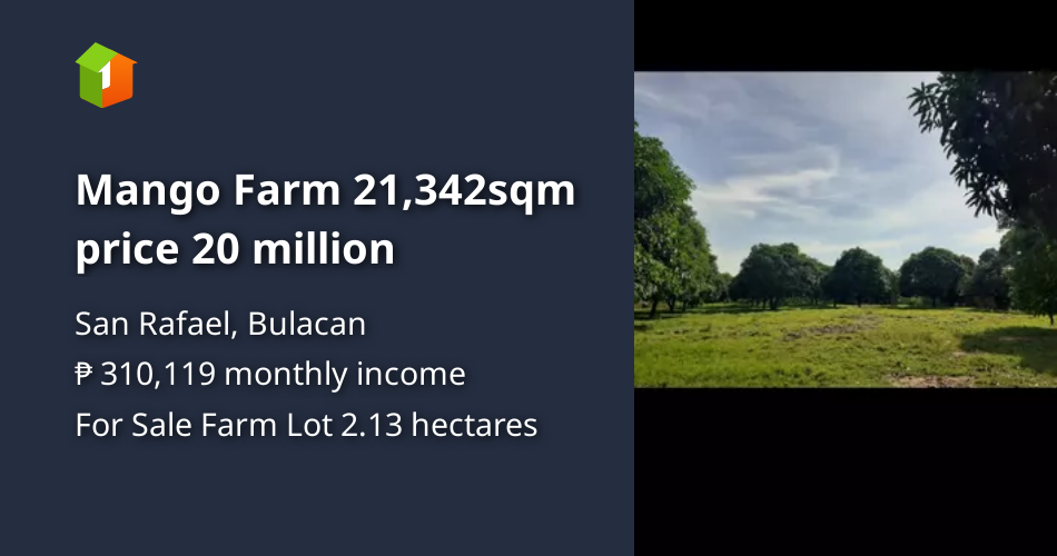 Mango Farm 21,342sqm price 20 million [Lots 🚜] (September 2025) in San ...