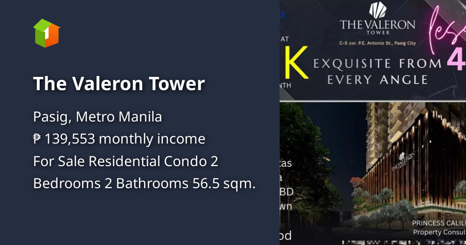 The Valeron Tower [Condos 🏙️] (July 2024) in Pasig, Metro Manila for sale