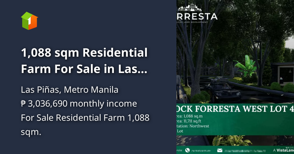 1,088 sqm Residential Farm For Sale in Las Pinas Metro Manila [Lot 🚜 ...