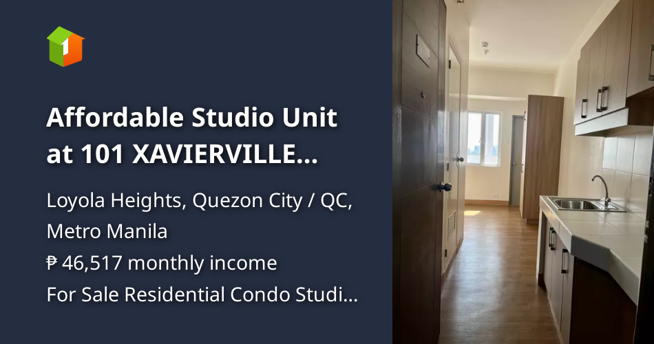 Affordable Studio Unit at 101 XAVIERVILLE Loyola Heights, Quezon City ...
