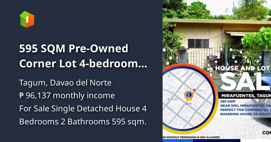 595 SQM Pre-Owned Corner Lot 4-bedroom Single Detached House For Sale ...