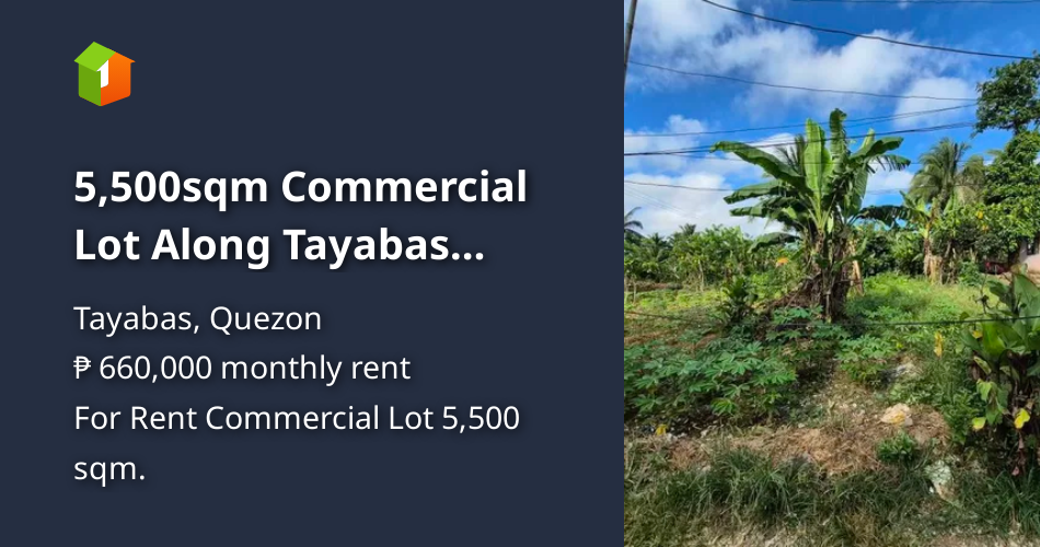 5,500sqm Commercial Lot Along Tayabas Mauban Road Brgy Palale Kanluran ...