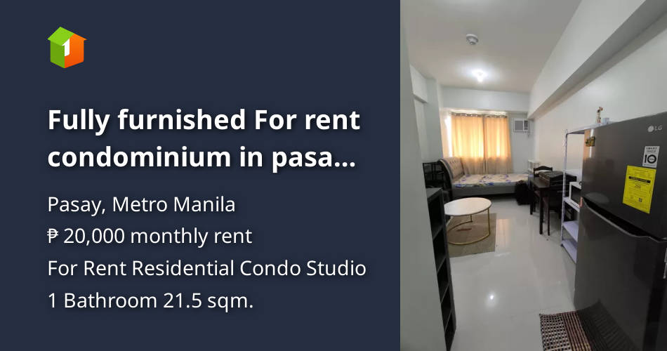 Fully furnished For rent condominium in pasay cartimar buendia city of ...