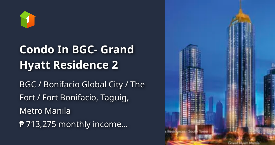 Condo In BGC- Grand Hyatt Residence 2 [Condos 🏙️] (June 2023) in BGC ...