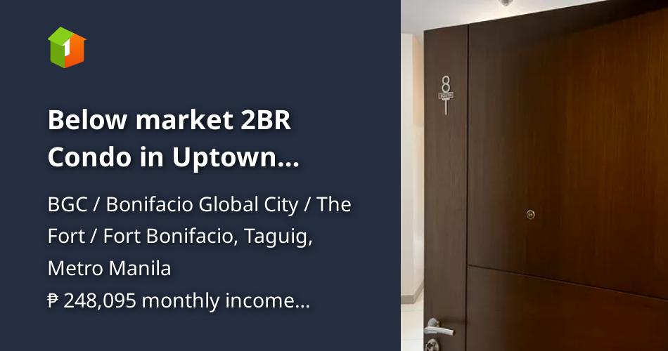 Below market 2BR Condo in Uptown Residences BGC with parking [Condos 🏙️ ...