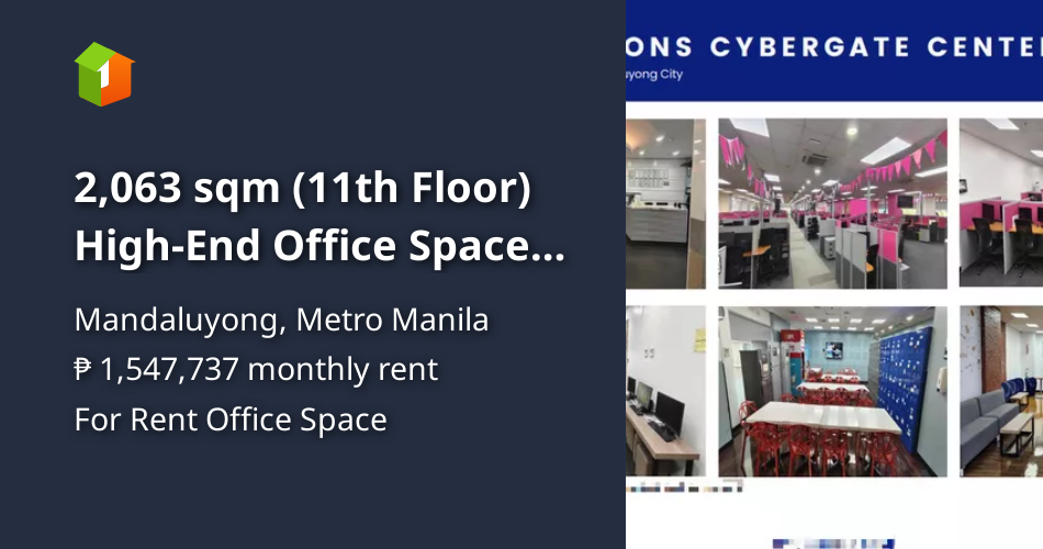2,063 sqm (11th Floor) High-End Office Space for Rent at Robinsons ...