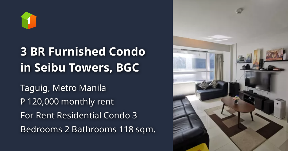 3 BR Furnished Condo in Seibu Towers, BGC [Condos 🏙️] (May 2023) in ...