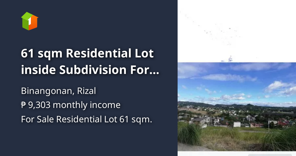 61 sqm Residential Lot inside Subdivision For Sale in Binangonan Rizal ...