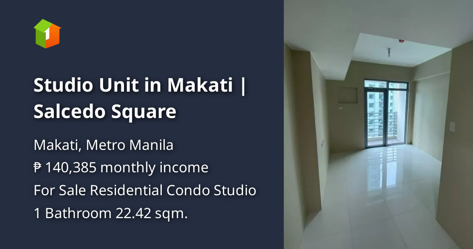 Studio Unit in Makati | Salcedo Square [Condos 🏙️] (July 2023) in Makati, Metro Manila for sale