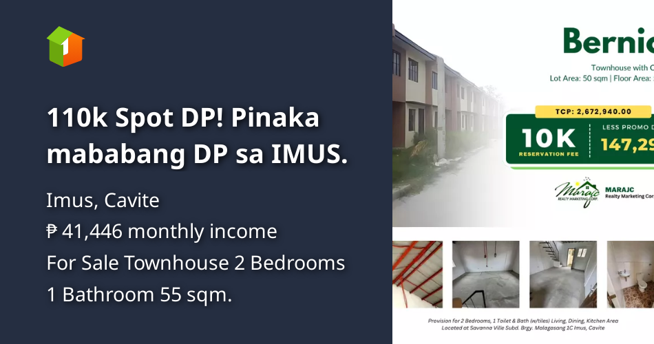 110k Spot DP! Pinaka mababang DP sa IMUS. [Houses and Lots 🏘️] (January 2026) in Imus, Cavite ...