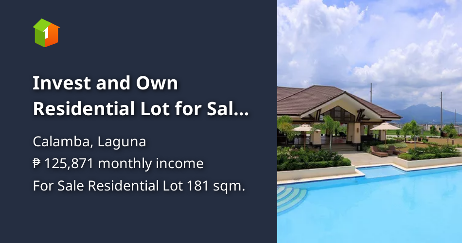 Invest and Own Residential Lot for Sale, Easy to Own Bank financing ...