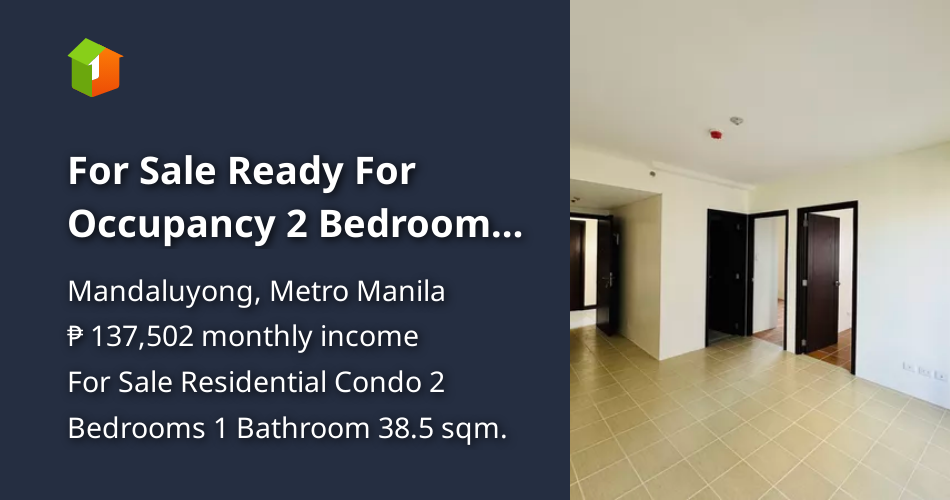 For Sale Ready For Occupancy 2 Bedroom in Pioneer Woodlands near SM ...