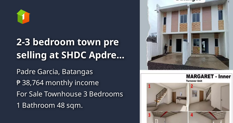 2-3 bedroom town pre selling at SHDC Apdre Garcia Batangas [Houses and ...