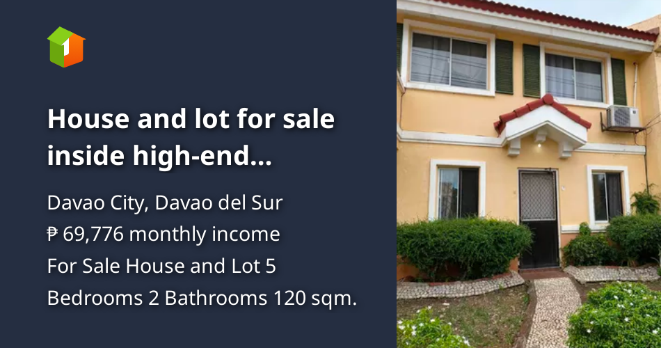House and lot for sale inside high-end subdivision in Davao City ...