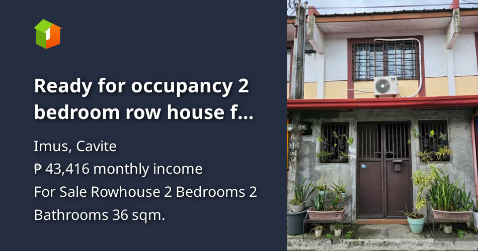 Ready for occupancy 2 bedroom row house for sale in Imus Cavite [Houses ...