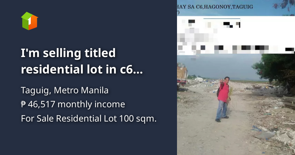 I'm selling titled residential lot in c6 hiway,brgy. hagonoy taguig ...
