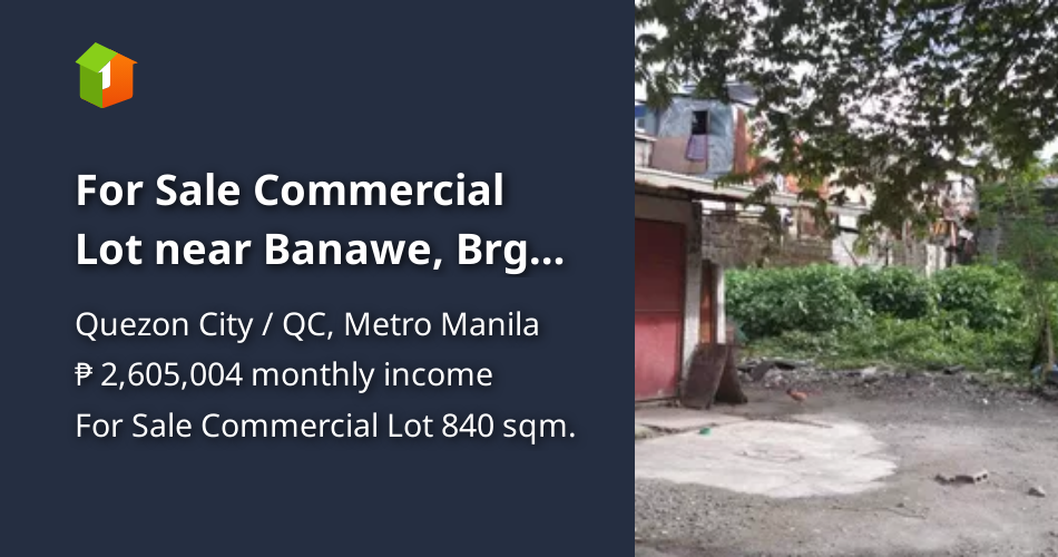 For Sale Commercial Lot near Banawe, Brgy Tatalon, Quezon City Lot Area ...