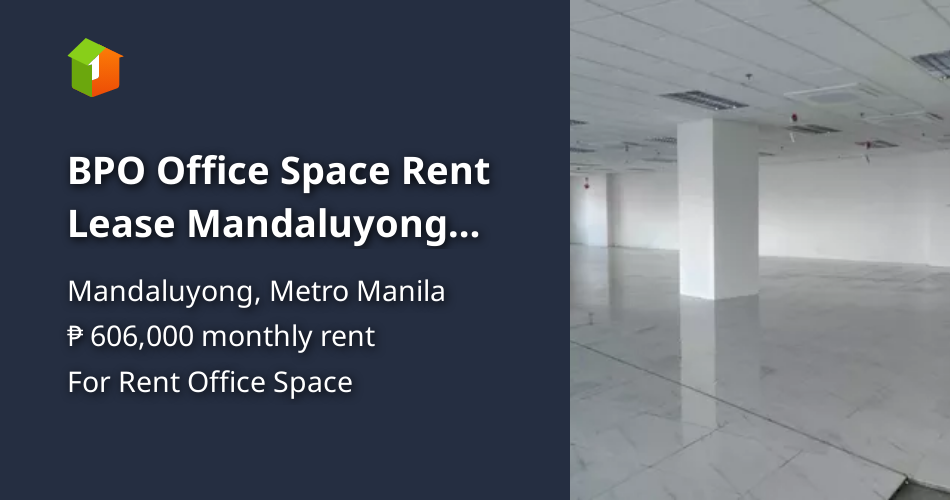 BPO Office Space Rent Lease Mandaluyong City Manila 1010 sqm ...