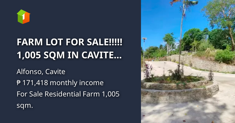 FARM LOT FOR SALE!!!!! 1,005 SQM IN CAVITE NEAR TAGAYTAY [Lots 🚜] (March 2025) in Alfonso ...
