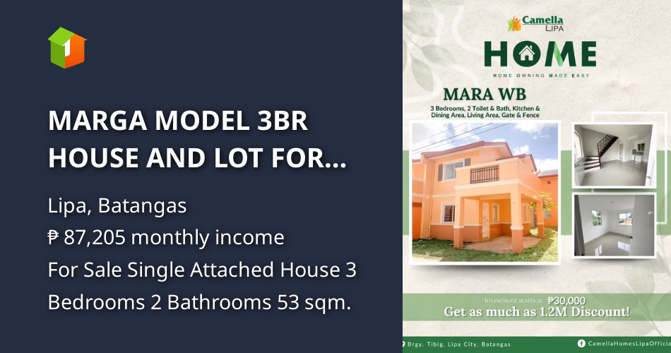 MARGA MODEL 3BR HOUSE AND LOT FOR SALE IN CAMELLA LIPA [Houses and Lots ...
