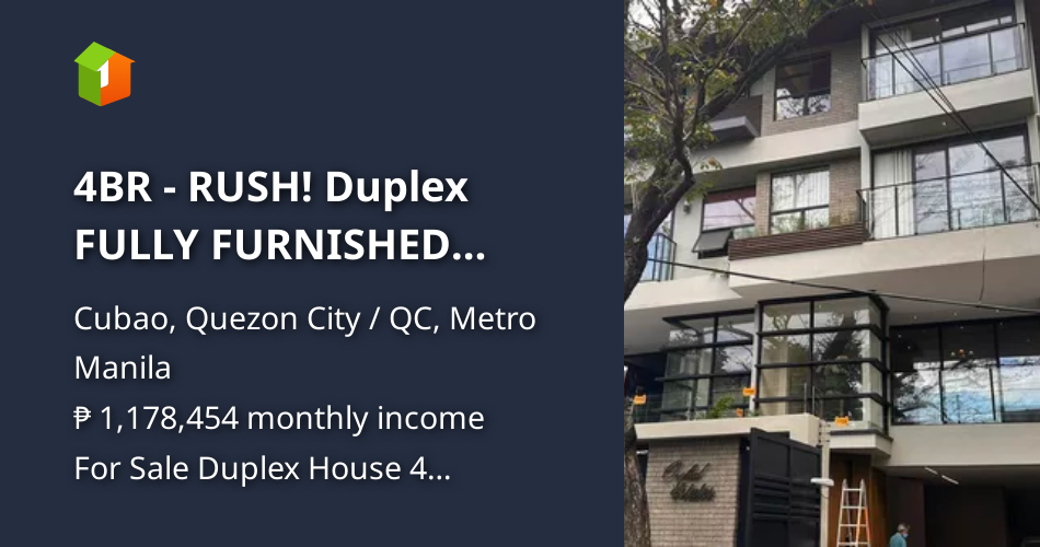 4BR - RUSH! Duplex FULLY FURNISHED House & Lot near P. Tuazon Cubao QC ...