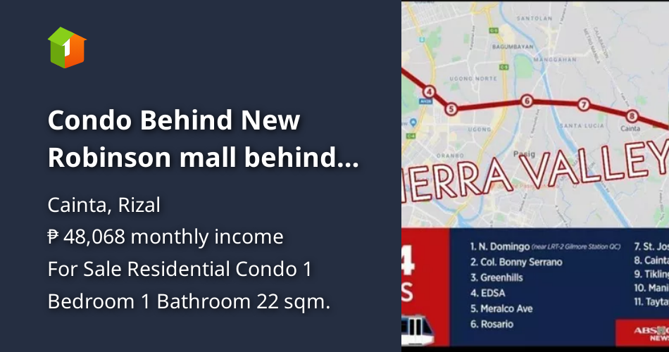 Condo Behind New Robinson mall behind Starbucks Cainta [Condos 🏙️ ...