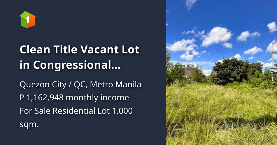 Clean Title Vacant Lot in Congressional Quezon City for Sale [Lots 🚜 ...