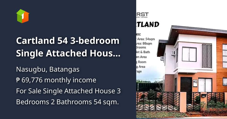 Cartland 54 3-bedroom Single Attached House For Sale Nasugbu Batangas [Houses and Lots 🏘️ ...