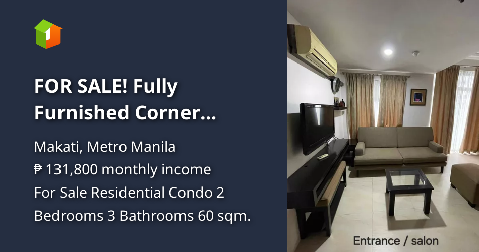 FOR SALE! Fully Furnished Corner condo unit 2BR w/ Balcony A. VENUE ...