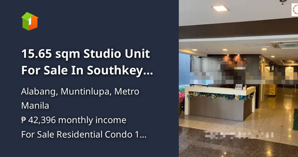 15.65 sqm Studio Unit For Sale In Southkey Place [Condos 🏙️] (May 2026 ...