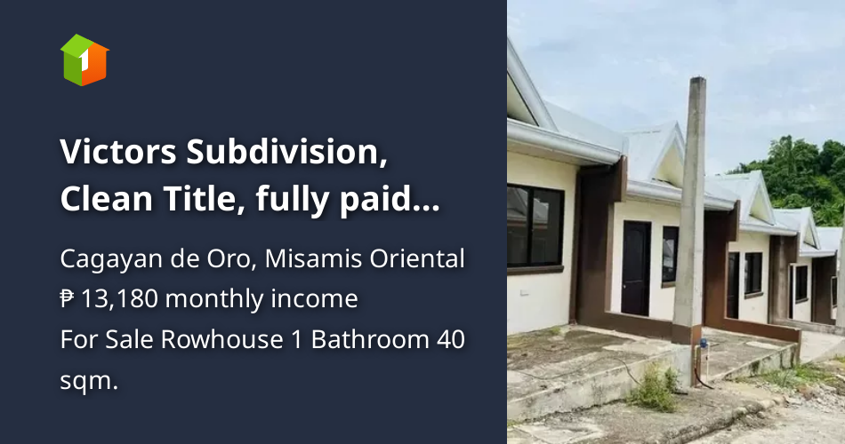 Victors Subdivision, Clean Title, fully paid already. The only Big Row ...